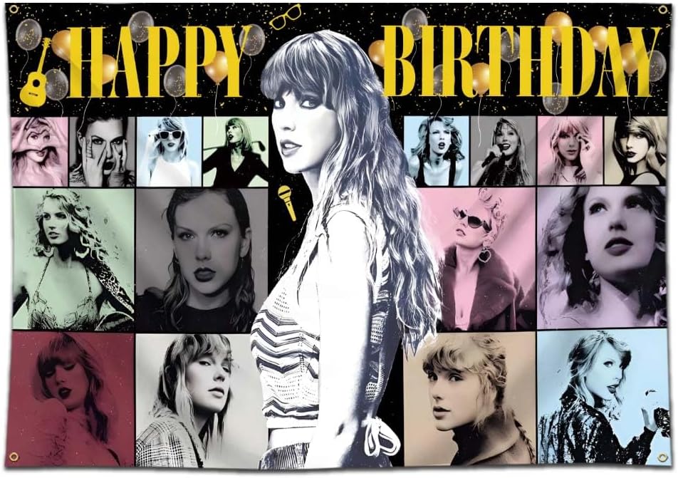 Amazon.com : Eksent Happy Swifties Birthday Decorations, Super star ...