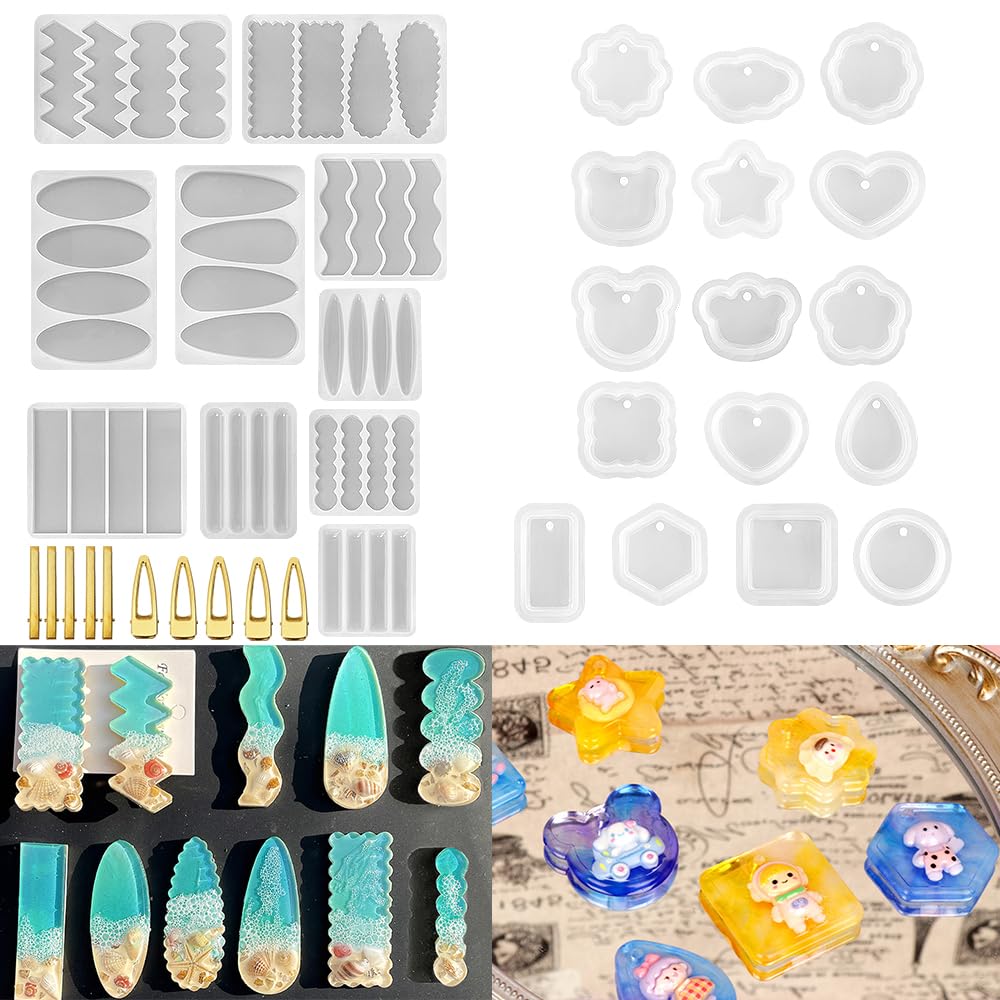 Amazon.com: RESINWORLD 16pcs Variety Geometric Pendant Silicone Molds ...