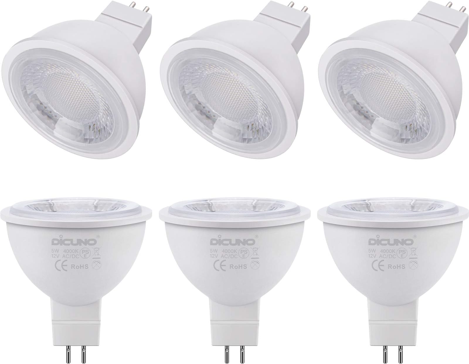 Ampoule GU5.3 LED 5W Spot, Blanc Neutre 4000K, Équivalent 35W 50W ...