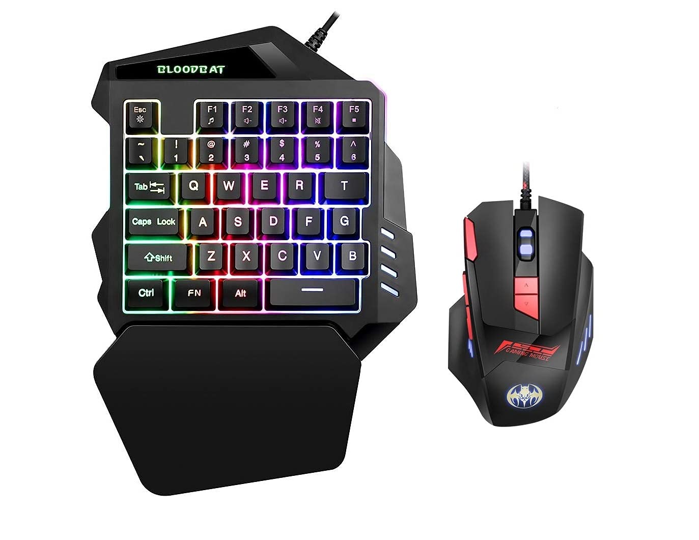 Buy Bloodbat G94 One Hand RGB Gaming Keyboard and 8 button Mouse Combo ...