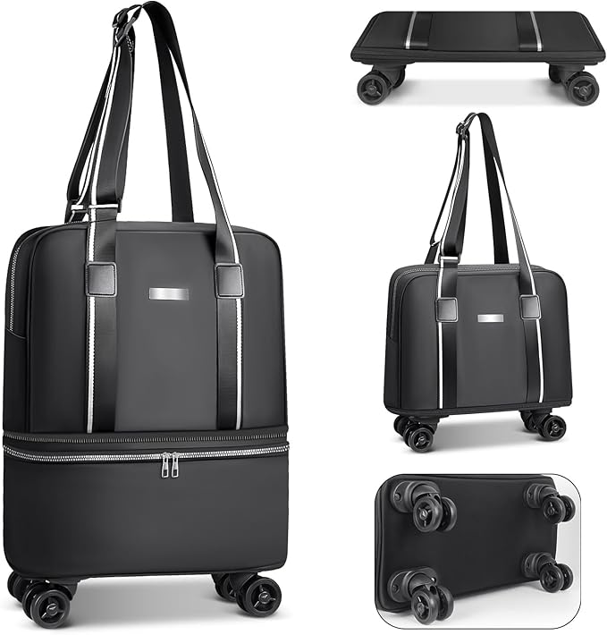 Amazon.com | Foldable Travel Bag Expandable Rolling Duffle Bag with ...