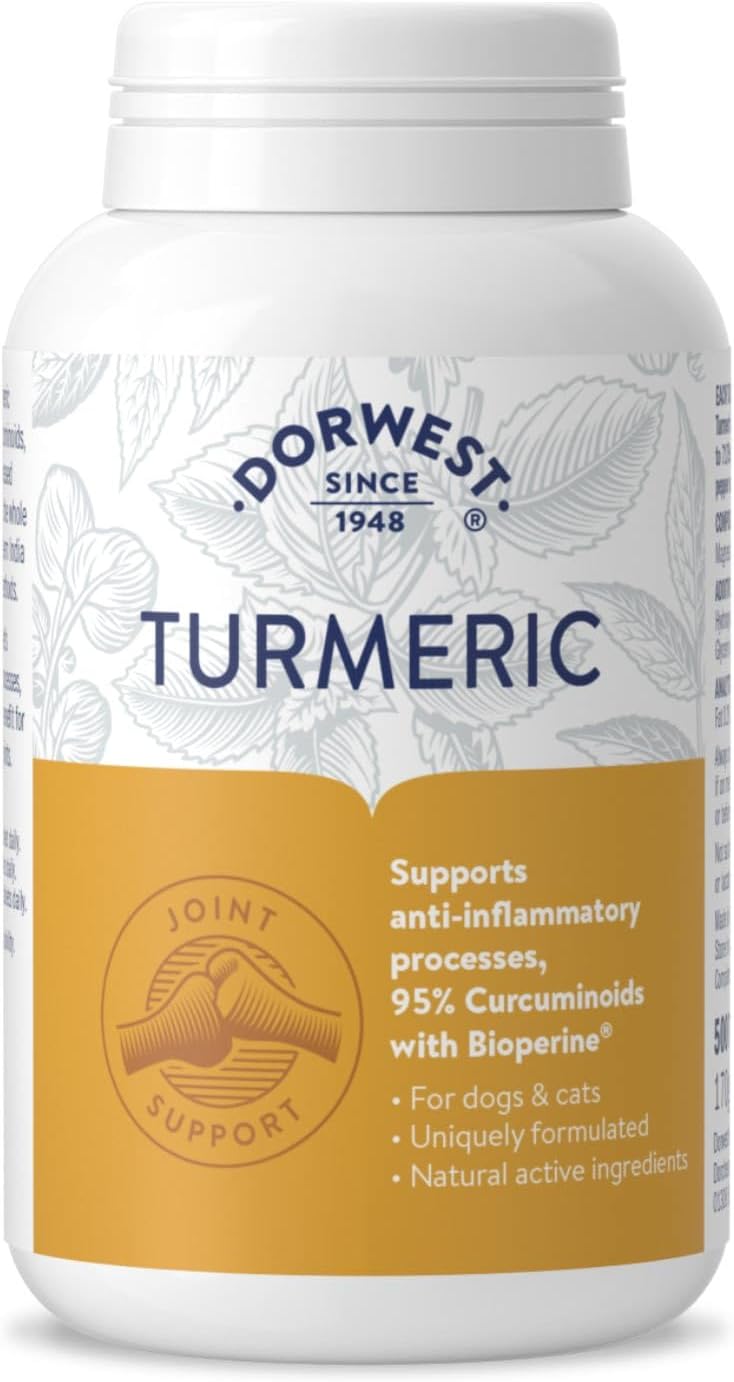 Dorwest Turmeric Tablets for Dogs and Cats, 100 Tablets, Easy-To-Absorb ...