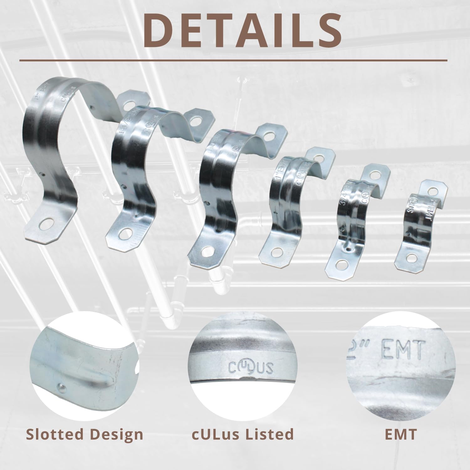 Snapklik.com : Zinc Plated Steel Pipe clamp,Steel Rigid Pipe,Holes ...
