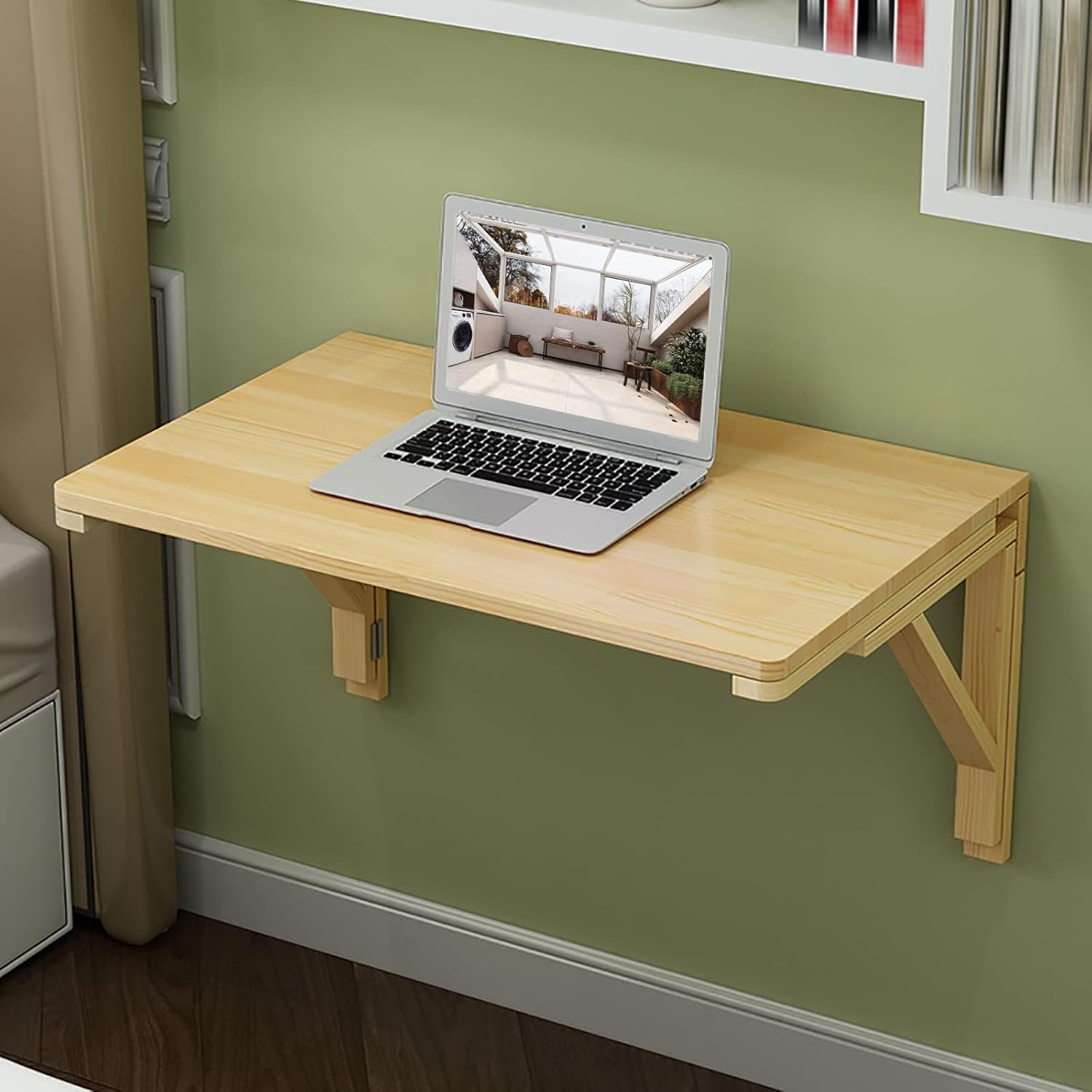 Amazon.com: Folding Wall Table Floating Desk, Fold Down Table for ...