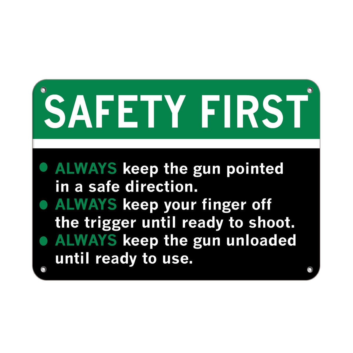 Amazon.com: Safety First! Gun Safety Rules! Security Sign Label Decal ...