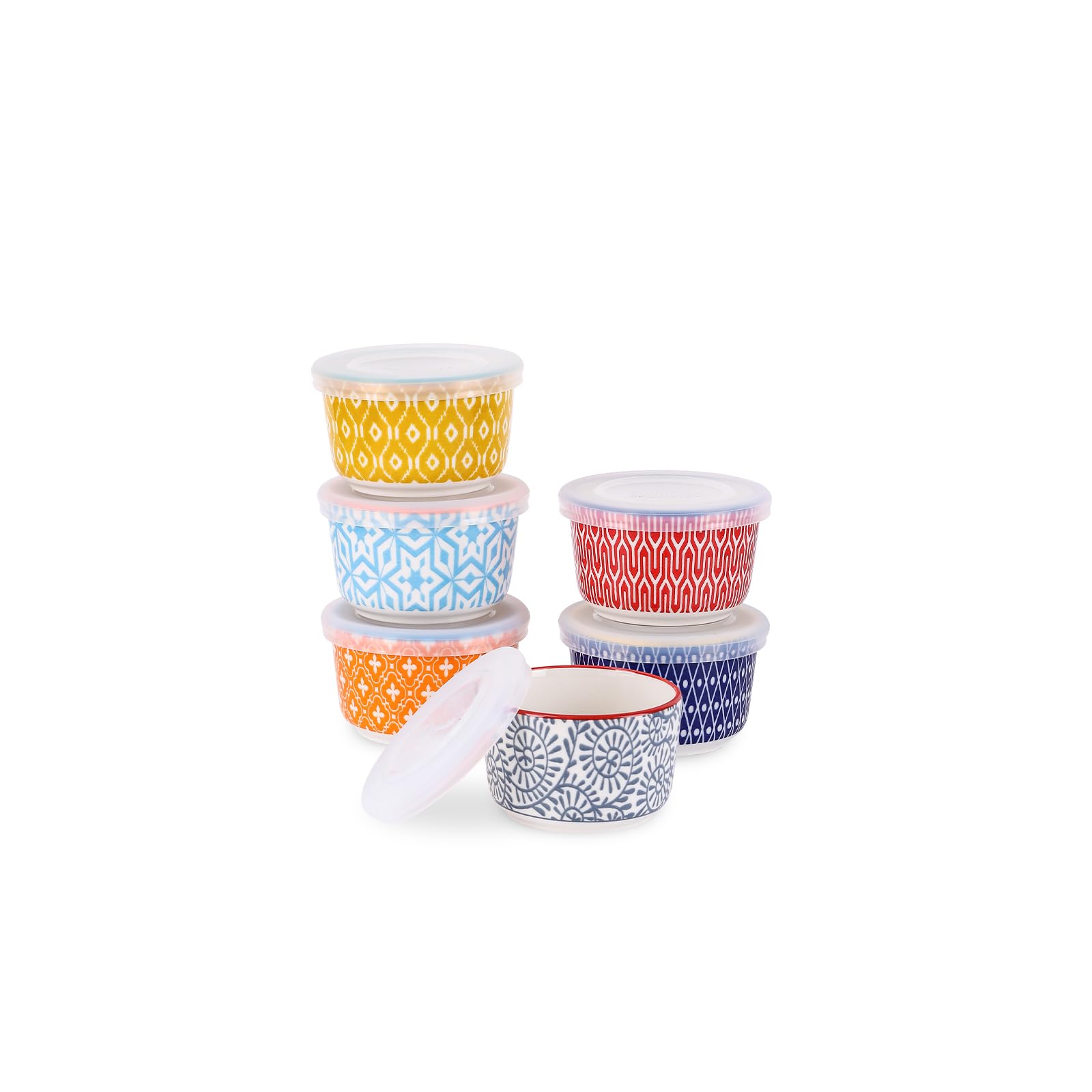 Amazon.com: Selamica Ramekins with Lids 4 oz Oven Safe, Creme Brulee ...