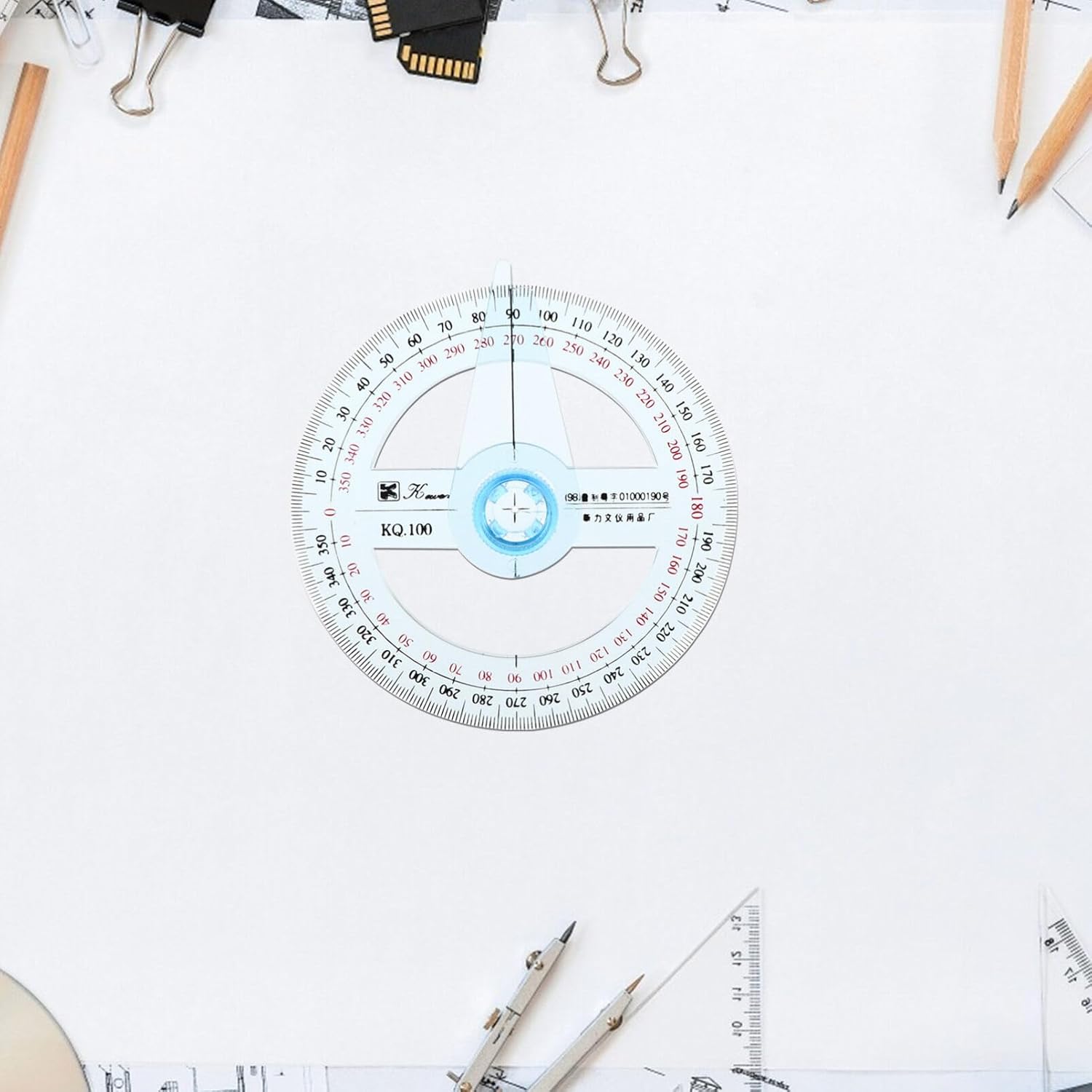 Amazon.com: 15Pcs 360 Degree Protractor with Swing arm, Compass for ...