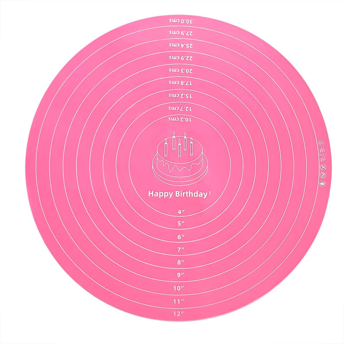 Amazon.com: 2Pcs Silicone Cake Mat,12 Inch Pink Round Baking Mat with ...