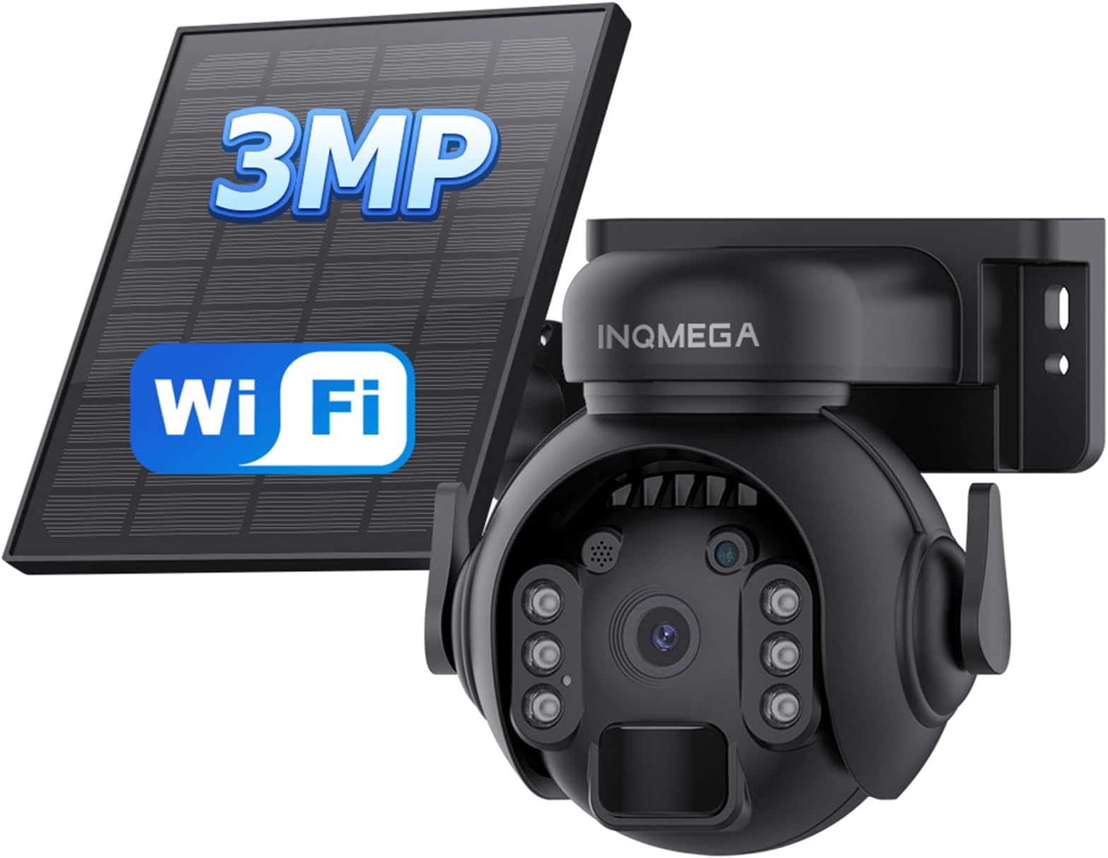 2K 3MP Solar Security Cameras Wireless Outdoor, 355° View IP65 ...