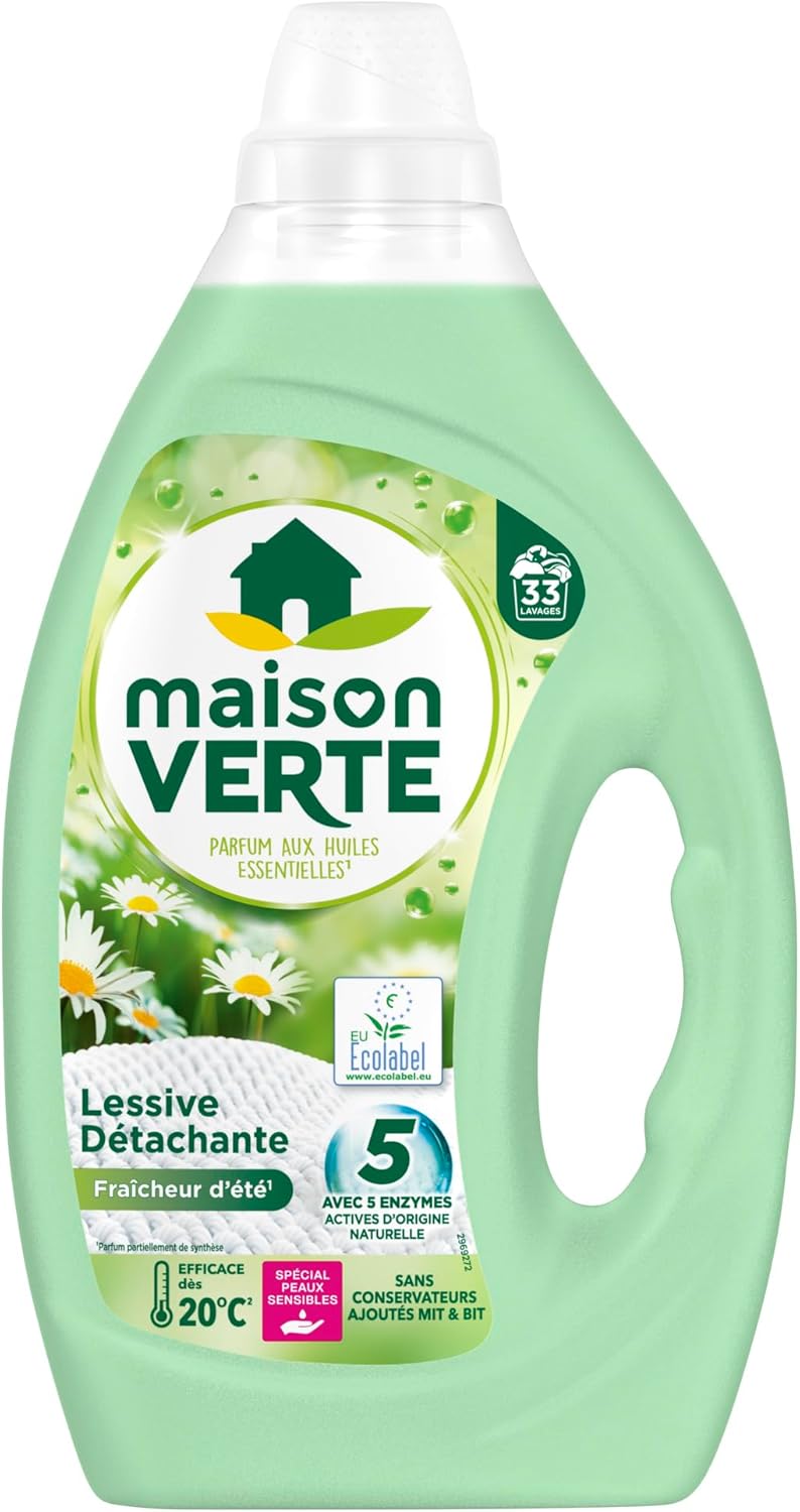 Maison Verte - Lessive Liquide - Parfum Fraîcheur d'Ete - Lessive ...