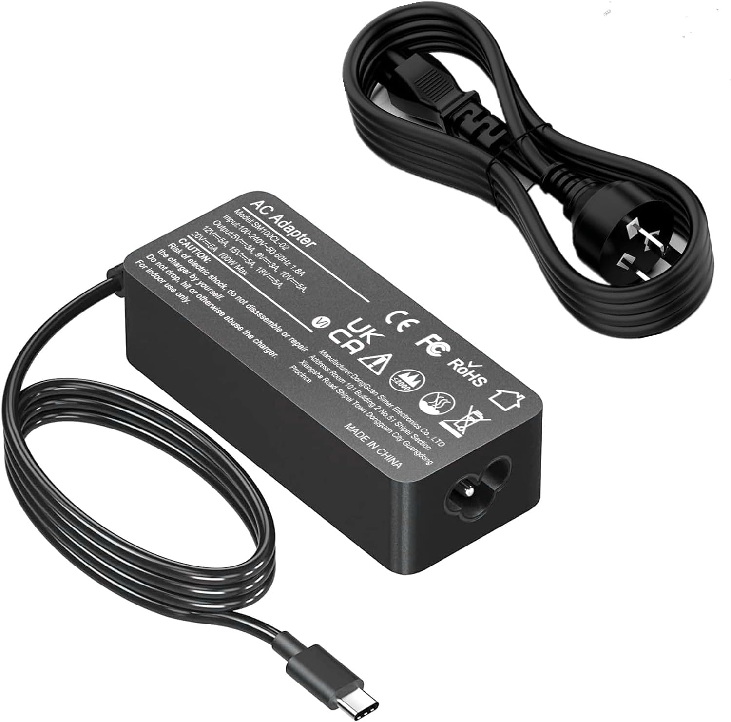 100W /65W USB-C Power Adapter Fast Charger, Charge USB-C 100W 96W 87W ...