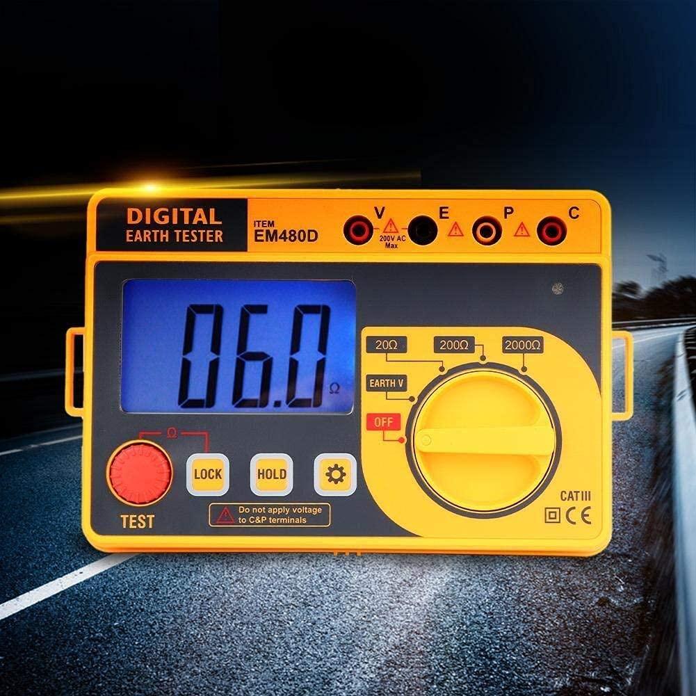Em480d Portable High Sensitivity Digital Earth Grounding Resistance ...