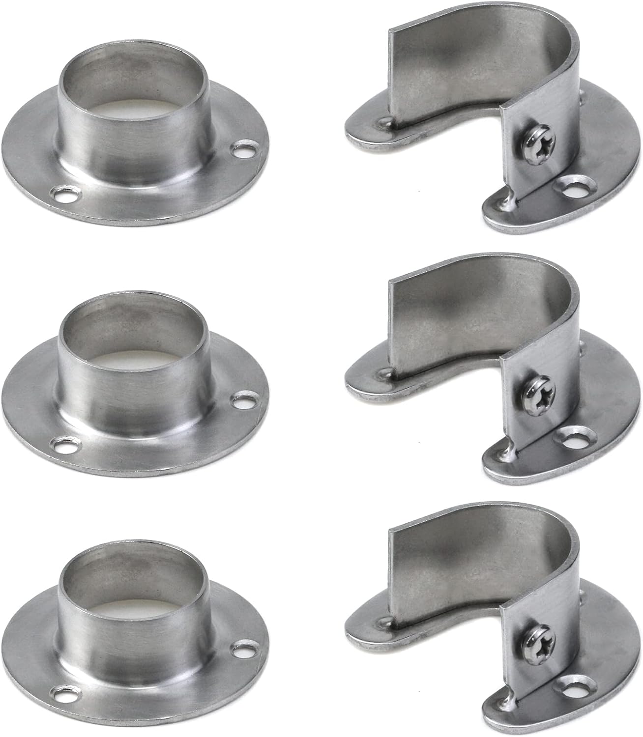 Amazon.com: Tighall 6PCS Heavy Duty Stainless Steel Closet Pole Sockets ...