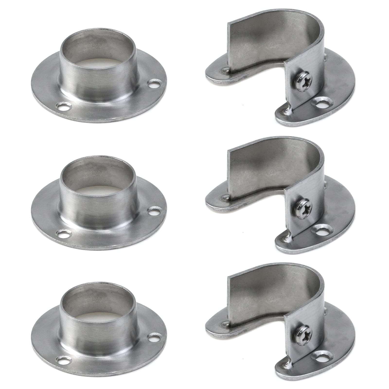 Amazon.com: Tighall 6PCS Heavy Duty Stainless Steel Closet Pole Sockets ...