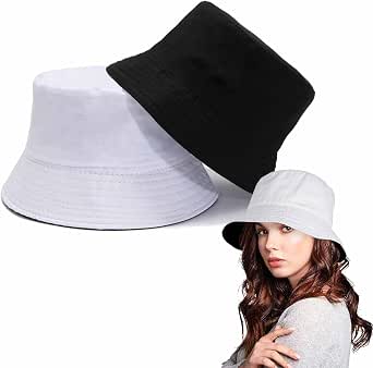 Rurymoe Bucket Hats for Woman Men Washed Cotton Packable Summer Beach ...