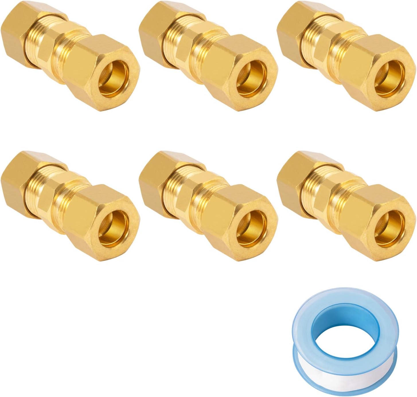 LTWFITTING 3/8-Inch OD Compression Union,Brass Compression Fitting(Pack ...