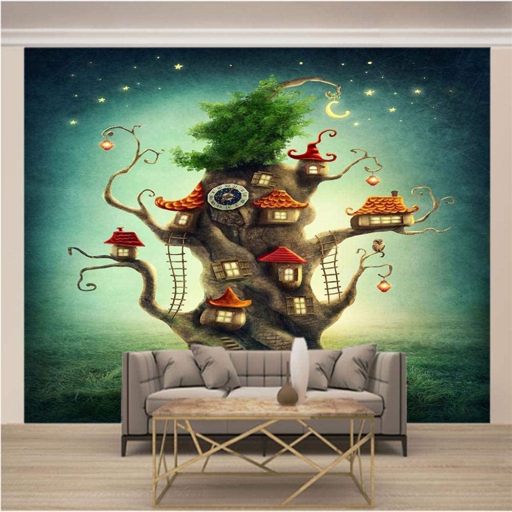 Wallpaper Cartoon Tree House Wall Paper 3D Papers Home Decor Paper ...