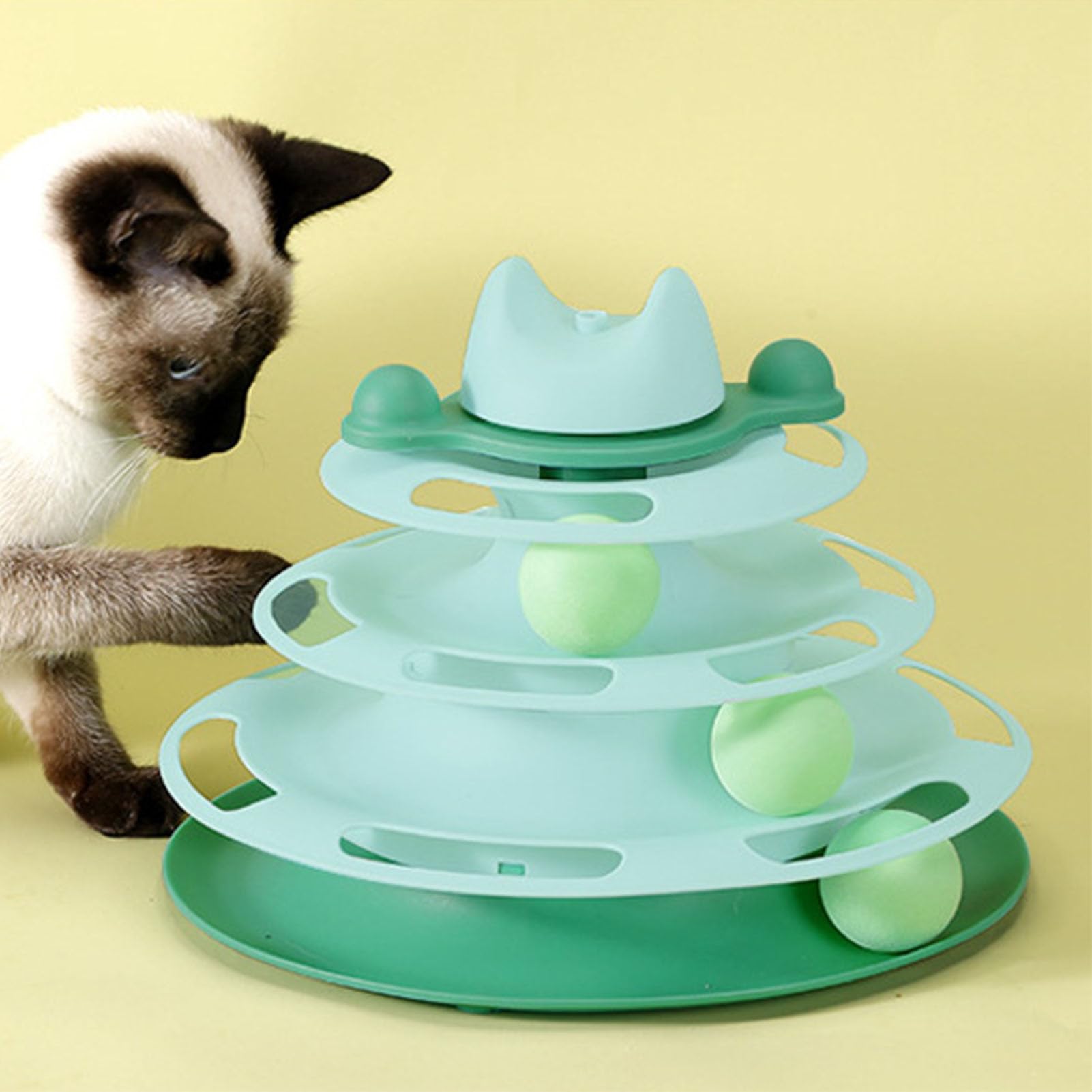 Toys Flapping Bird PET FUN Cat Head Tower Of Track Toy – 3-Layer ...