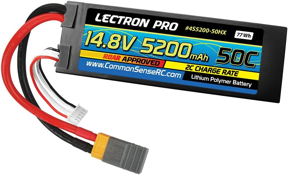 Amazon.com: Common Sense RC Lectron Pro 14.8V 5200mAh 50C Lipo Battery ...