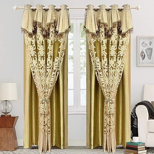 Double Layer Curtains with Valance