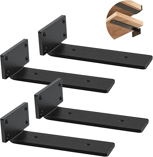 Ultra Heavy Duty Shelf Brackets – 0.2In Thick Black L Shape Shelf ...