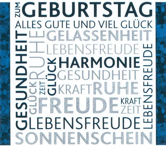 bsb Greeting Card Birthday Card"Zum Geburtstag" Word Cloud with Good ...