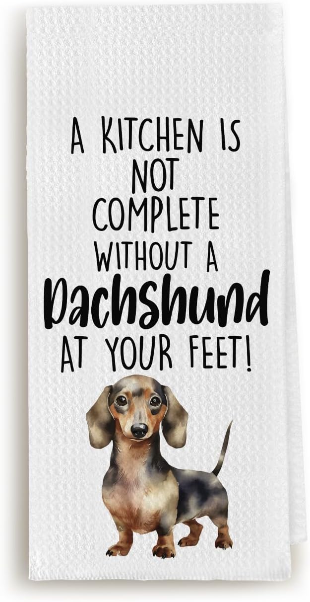 Amazon.com: Zeghk Funny Dachshund Gifts Kitchen Towel, A Kitchen is Not ...