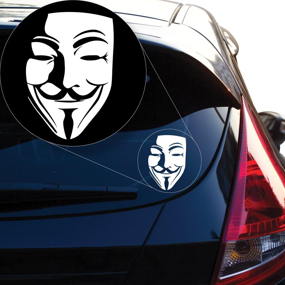 Amazon.com - Anonymous Mask Black Vinyl Decal | Pack of 2 | Anonymous ...