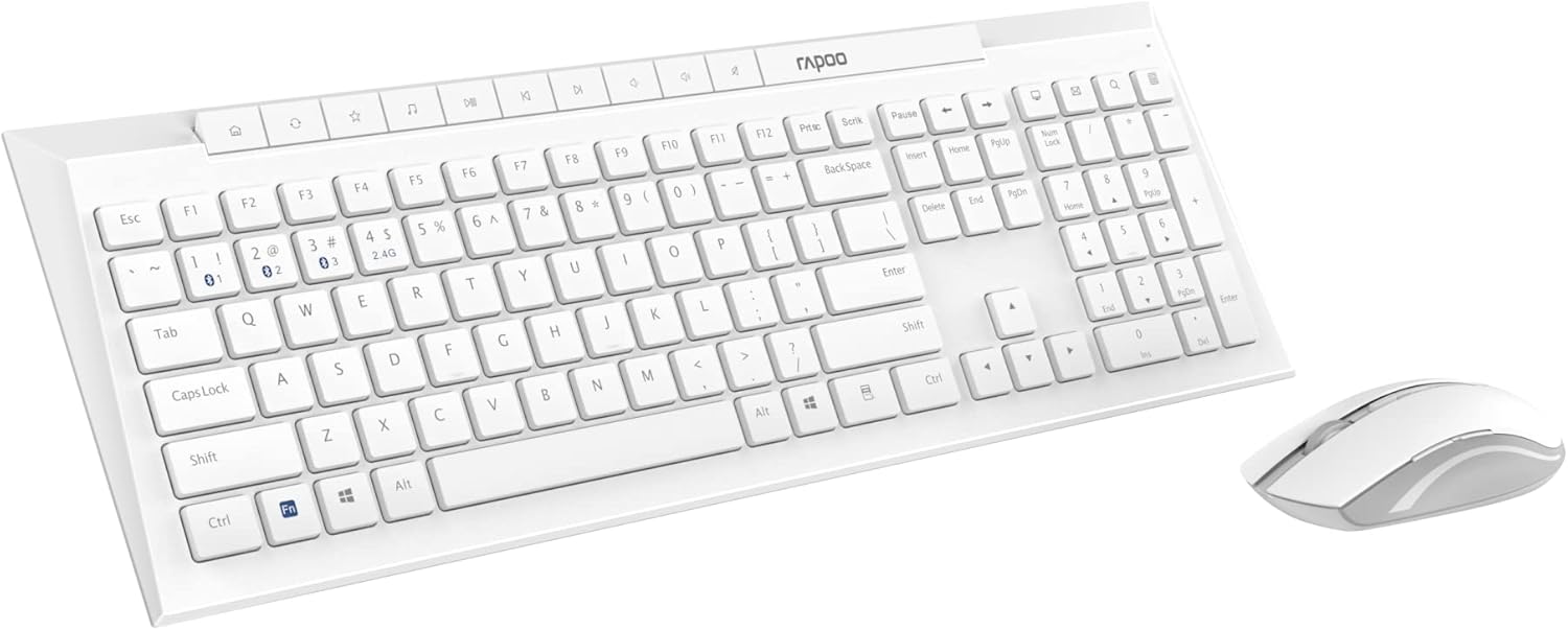 RAPOO 8210M Wireless Keyboard and Mouse Combo, Multi-mode connectivity ...