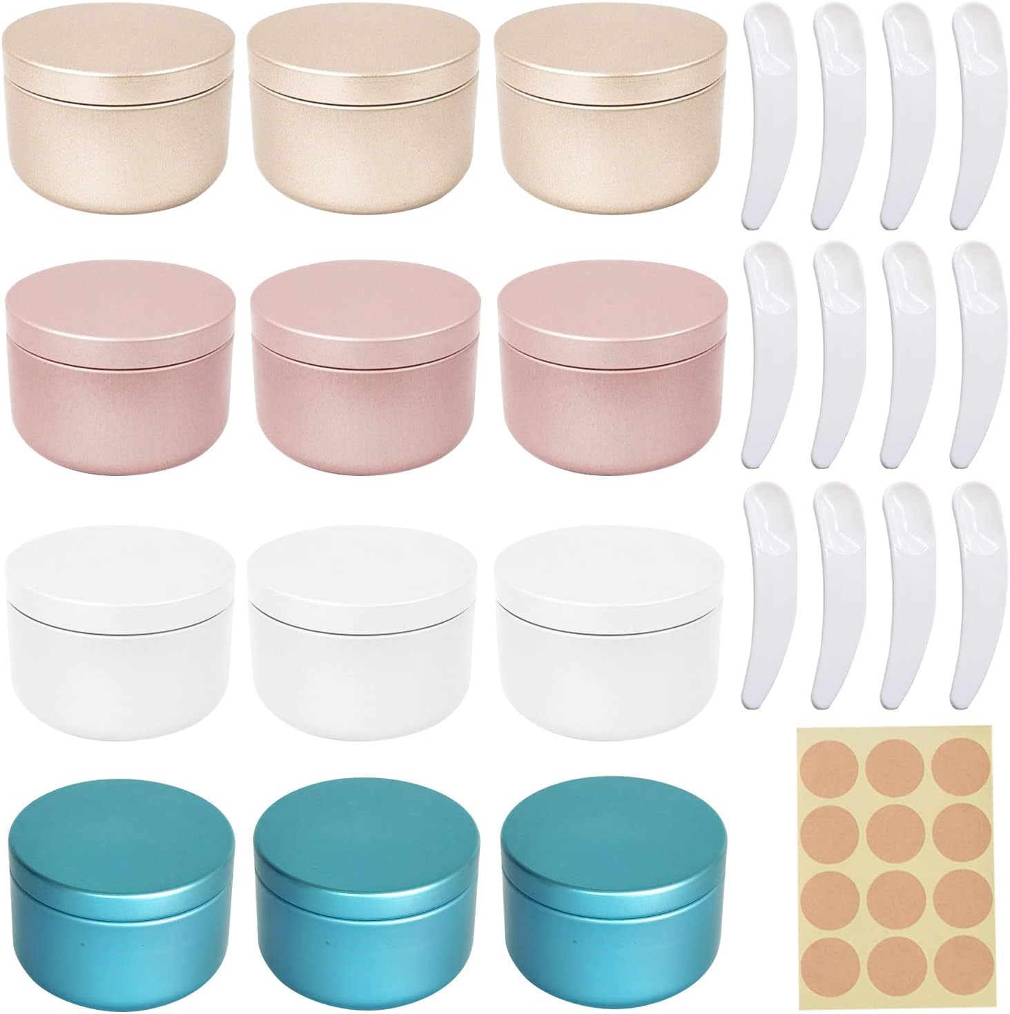 CONNECTION 12 PCS Aluminum Tin Jars 50ml Travel Pots for Toiletries Lip ...