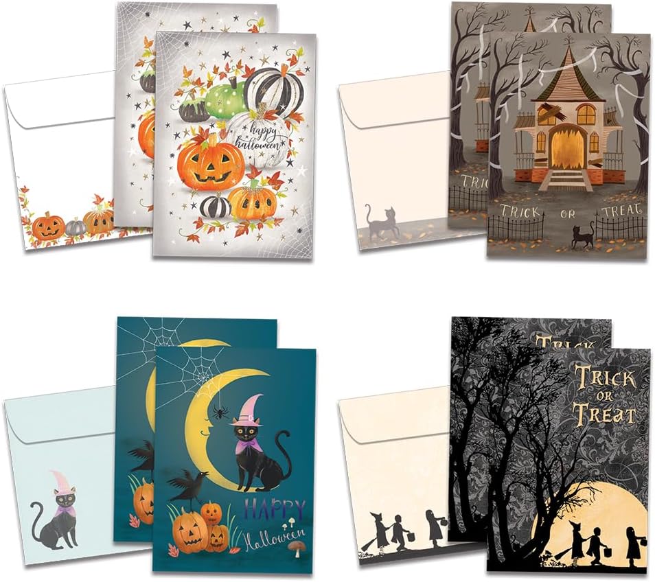 Amazon.com : Tree-Free Greetings - Halloween Cards - Artful Designs - 8 ...