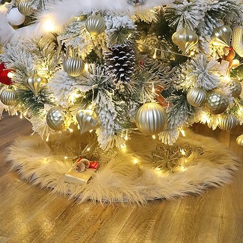 Amazon.com: Woolous Faux Fur Tree Skirt 36 Inch - Plush Brown Mongolian ...