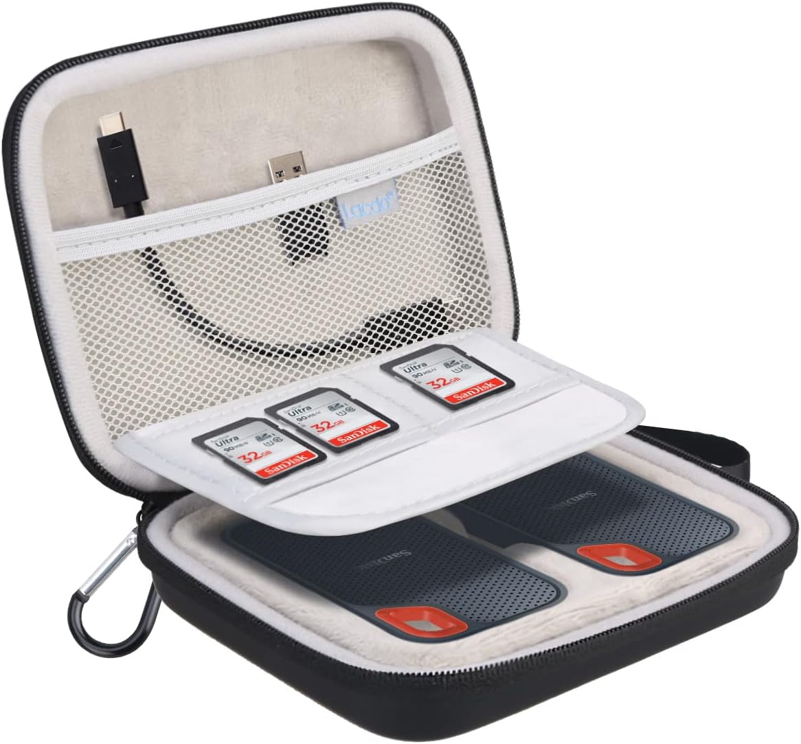 Amazon.com: Lacdo 2-in-1 Hard Drive Carrying Case for SanDisk Extreme ...
