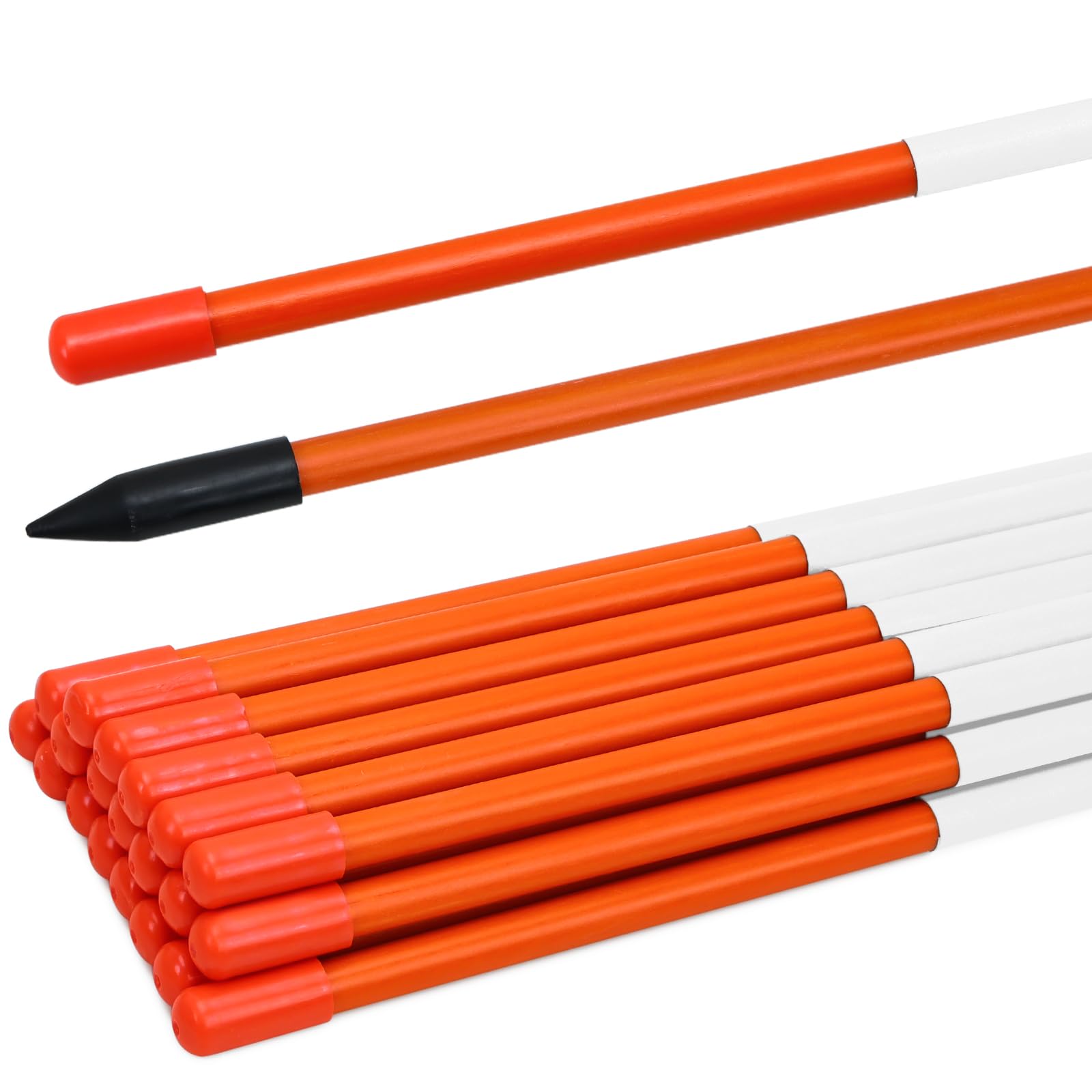 CEWOR Driveway Markers 20 PCS 48 Inch Snow Stakes 5/16 Inch Diameter ...
