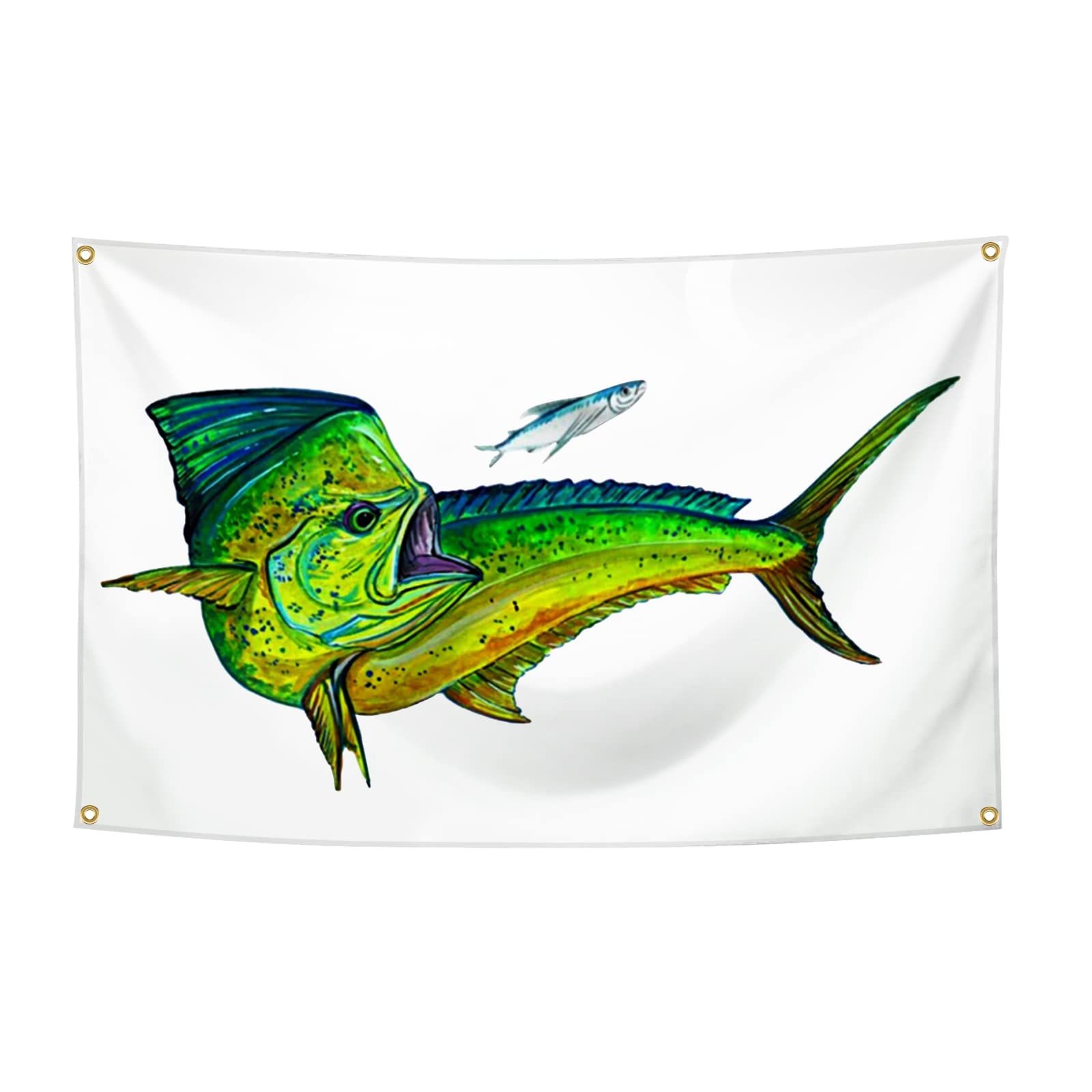 Fish Flag 3x5 Feet Banner Funny Flags for Room With Bass Groments for ...