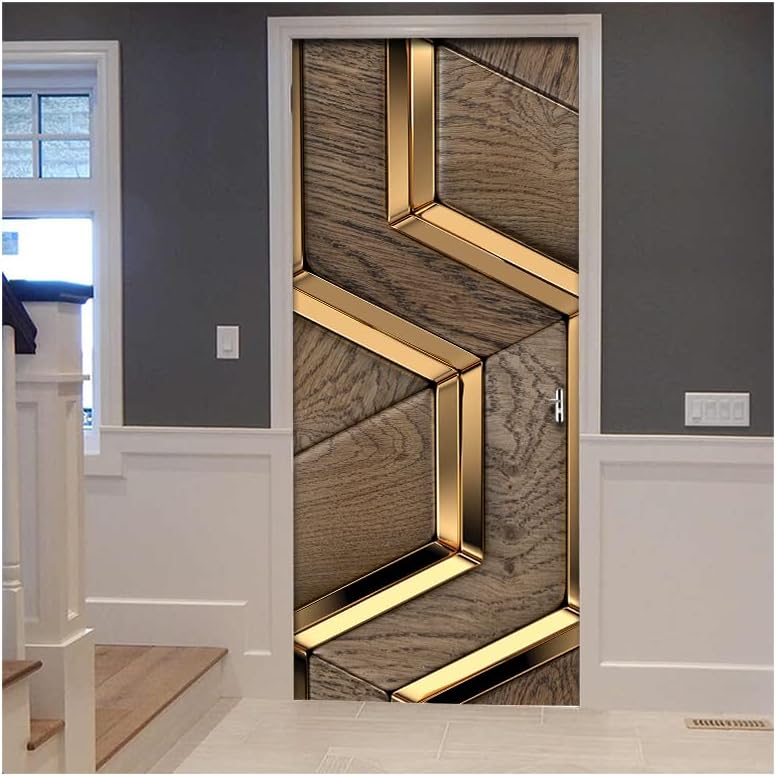 Creative Print Solution Brown Pattern Design Door Sticker Wallpaper for ...