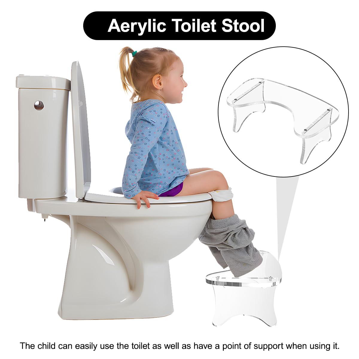 KSacry Toilet Squat Stool, 6.5" H Acrylic Step Stool, Toilet Stool ...