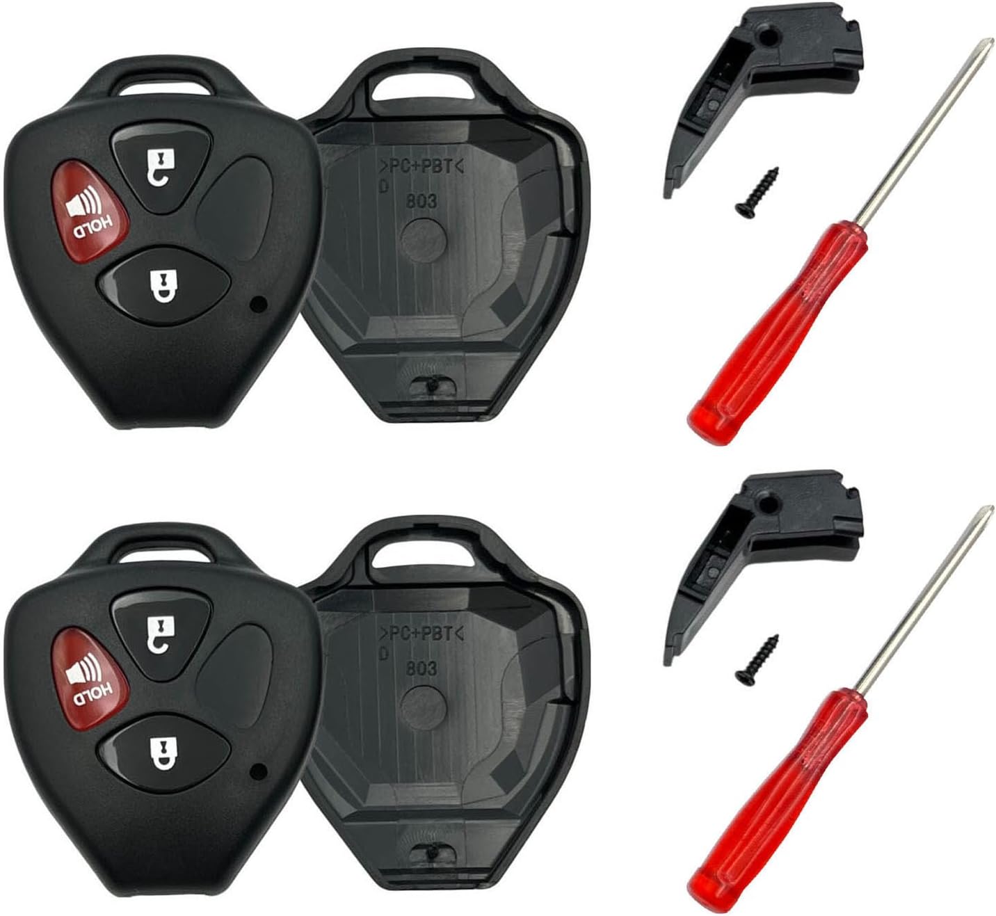 Amazon.com: Key Fob Shell Case Replacement for 3 Button Toyota,Key Fob ...