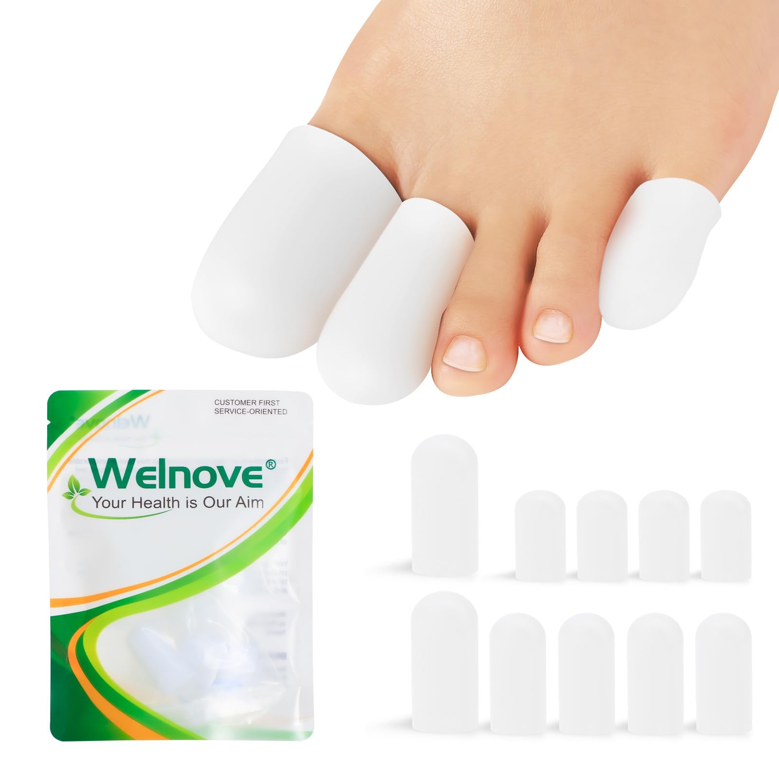 Amazon.com: Welnove Toe Caps and Toe Protectors - 10 Pack Silicone Toe ...
