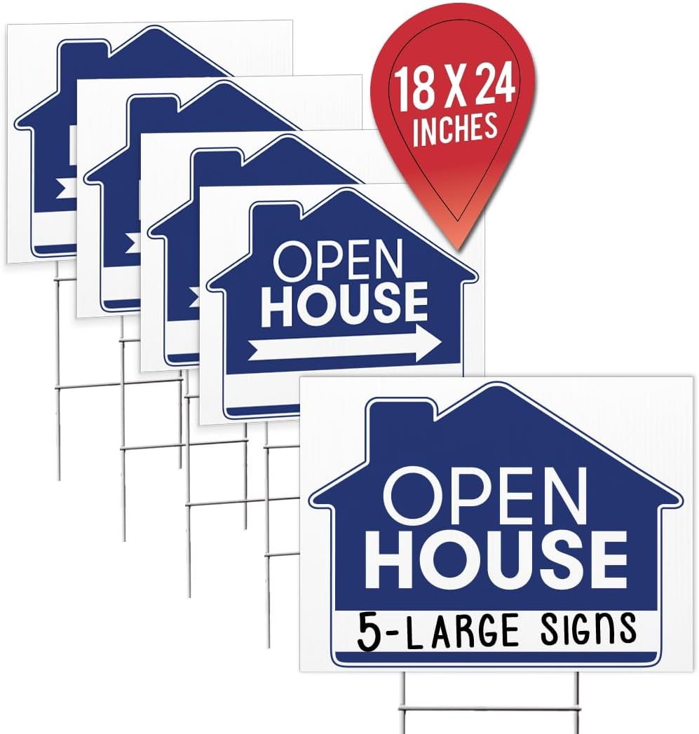 Amazon.com : 3 Pcs Open House Signs Real Estate Sign Posts with ...
