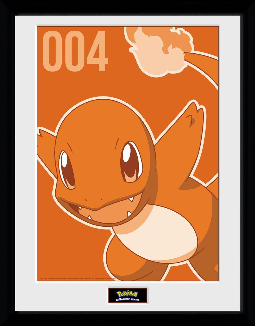 GB eye Pokémon Charmander Mono 30 x 40cm Framed Collector Print ...