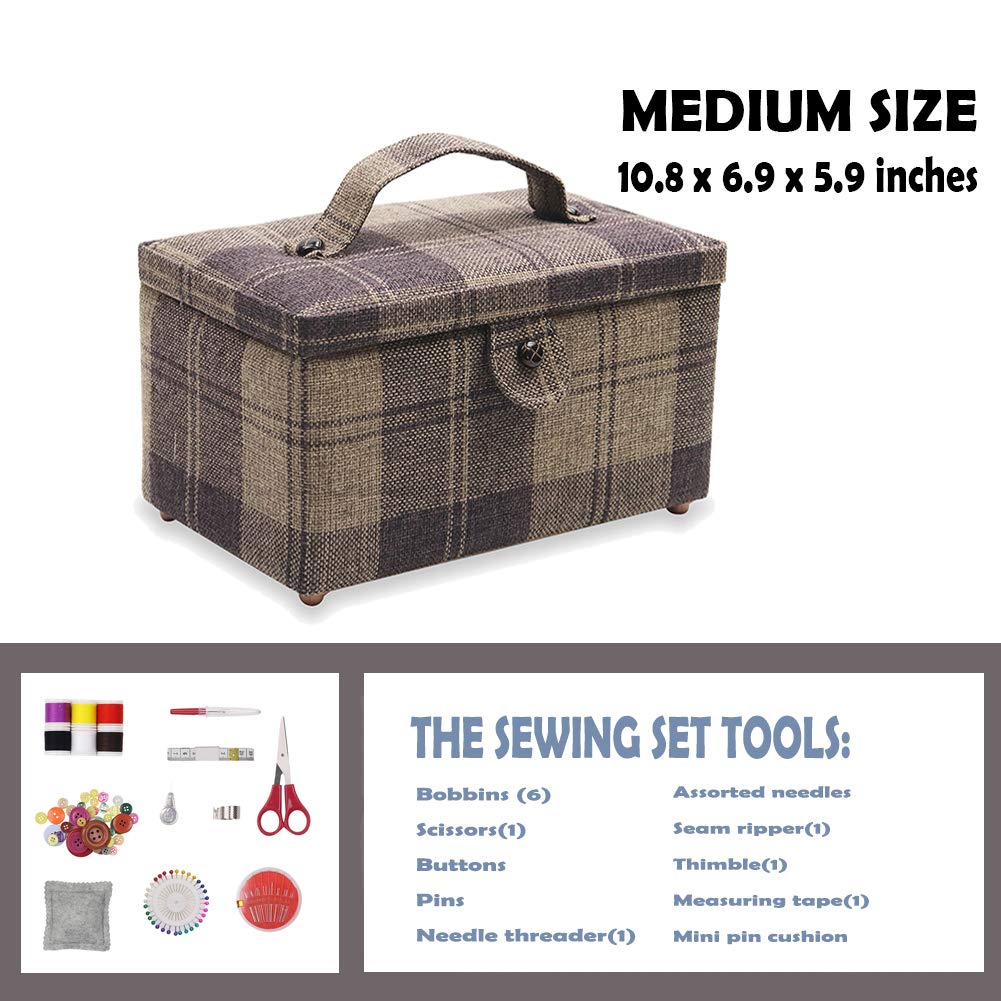 Sewing Basket - Sewing Supplies Organizer Sewing Kit Storage Container ...