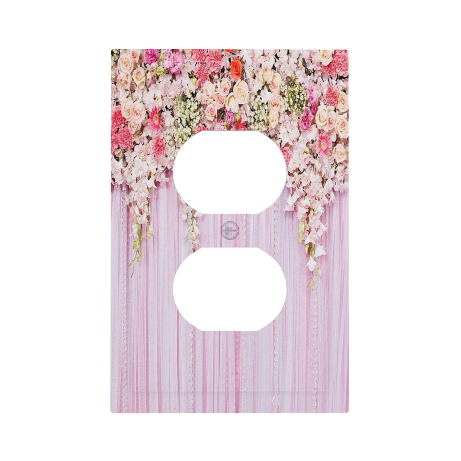 Bridal Floral Rose 1 Gang Outlet Covers Duplex Electrical Wall Plate ...