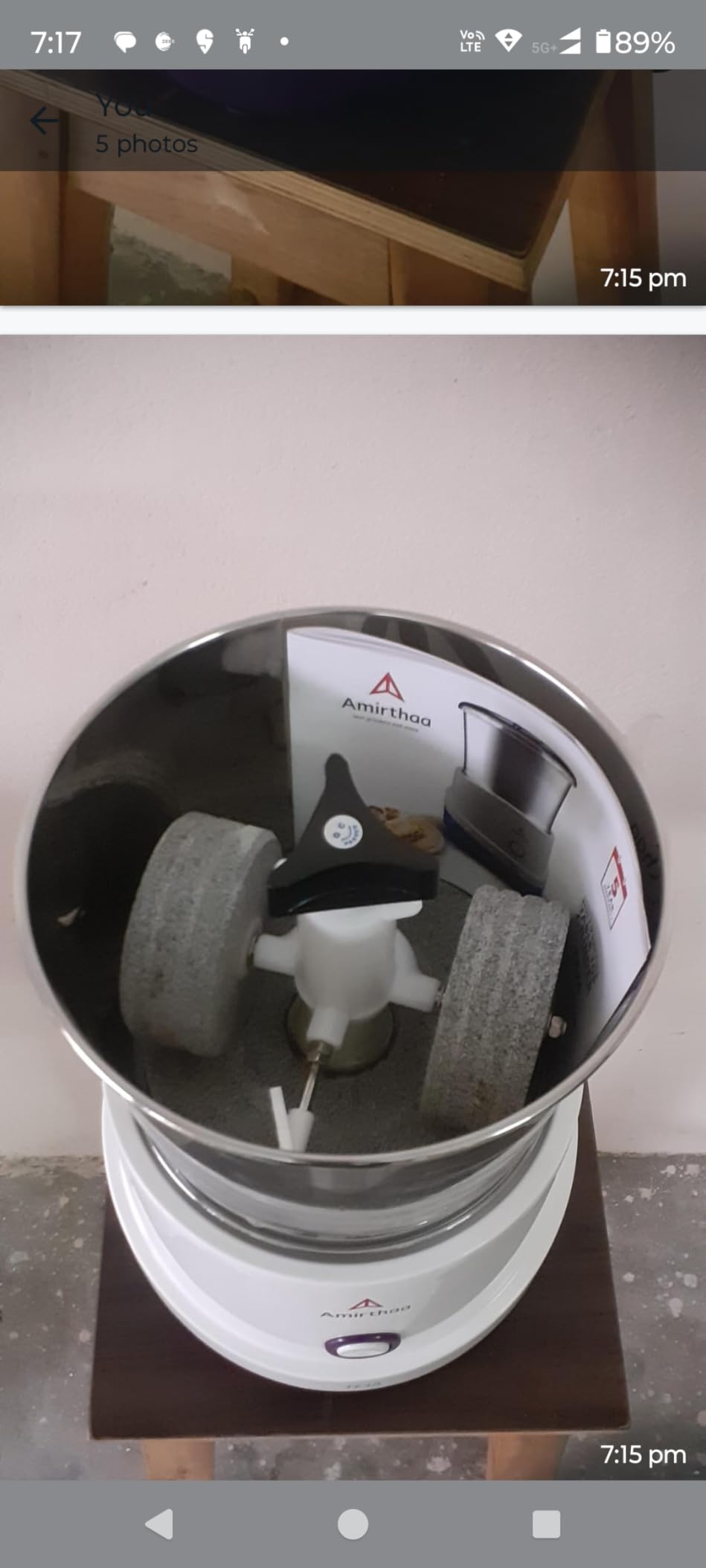 Amirthaa Teja+ Table Top Wet Grinder, 120 Watts, 2 Litre Capacity, 1440 ...