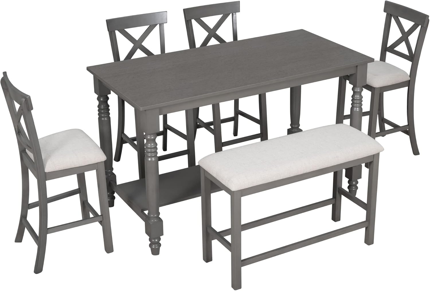 Amazon.com - Knocbel Modern Farmhouse 6-Person Counter Height Dining ...