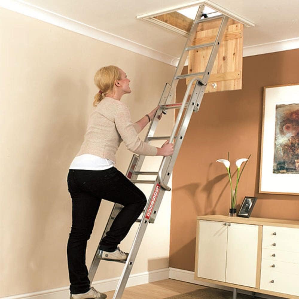YOUNGMAN 313340 Easiway Aluminium 3-Section Loft Ladder : Amazon.co.uk ...