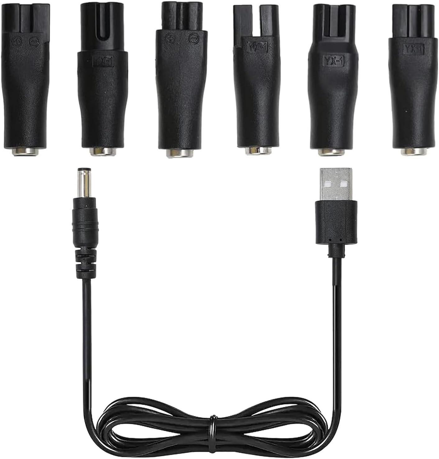 7-in-1 USB Shaver Charger Cable – 5V Power Cord with 6 Adapter Heads ...