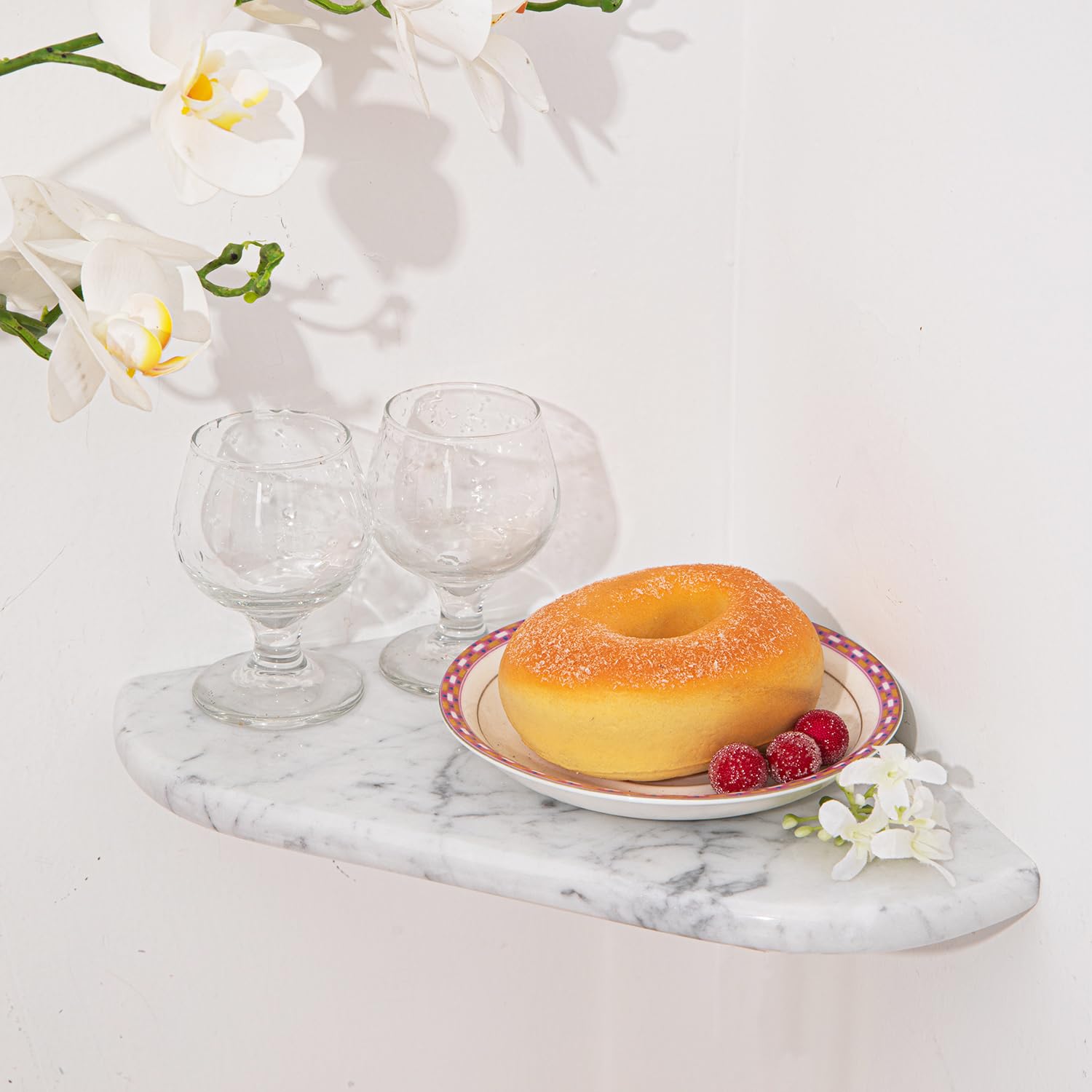 Lovdeco Marble Corner Shelf Wall Mount, Carrara Marble Corner Shower ...