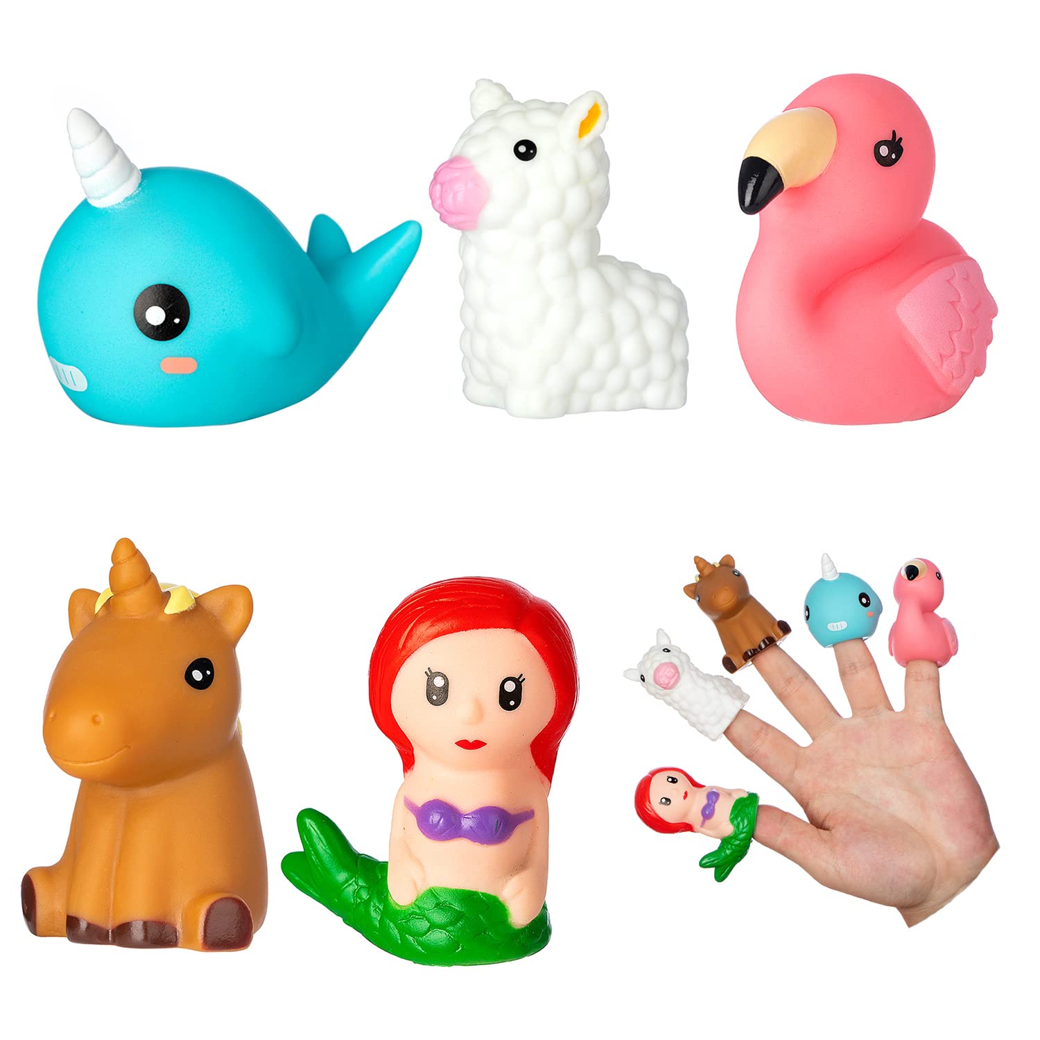 Mermaid Finger Puppets for Kids, Tiny Hands Toys, Bath Finger Puppets ...