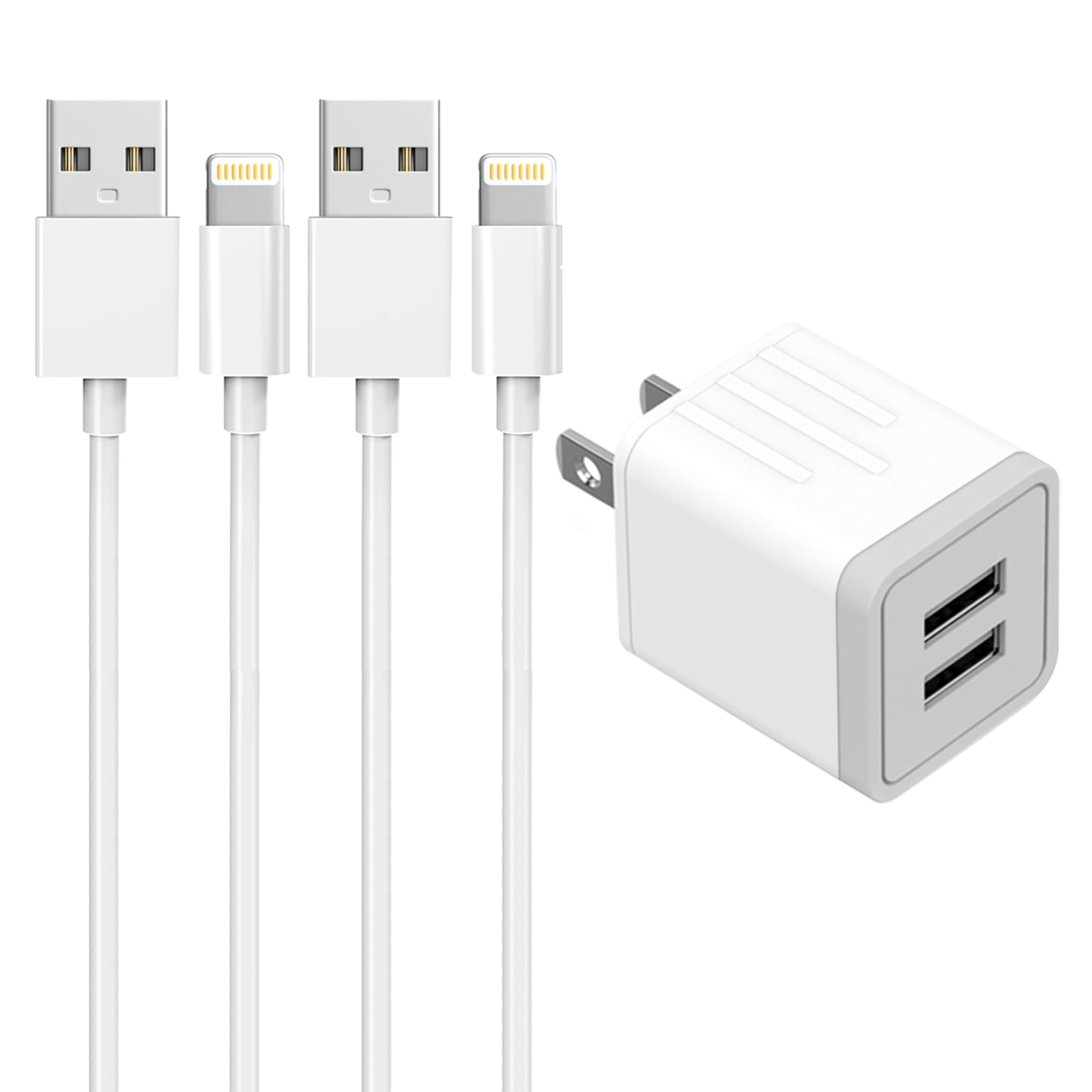Amazon.com: Single Port Wall Charger Plug with 5-Feet Cable Charge Sync ...